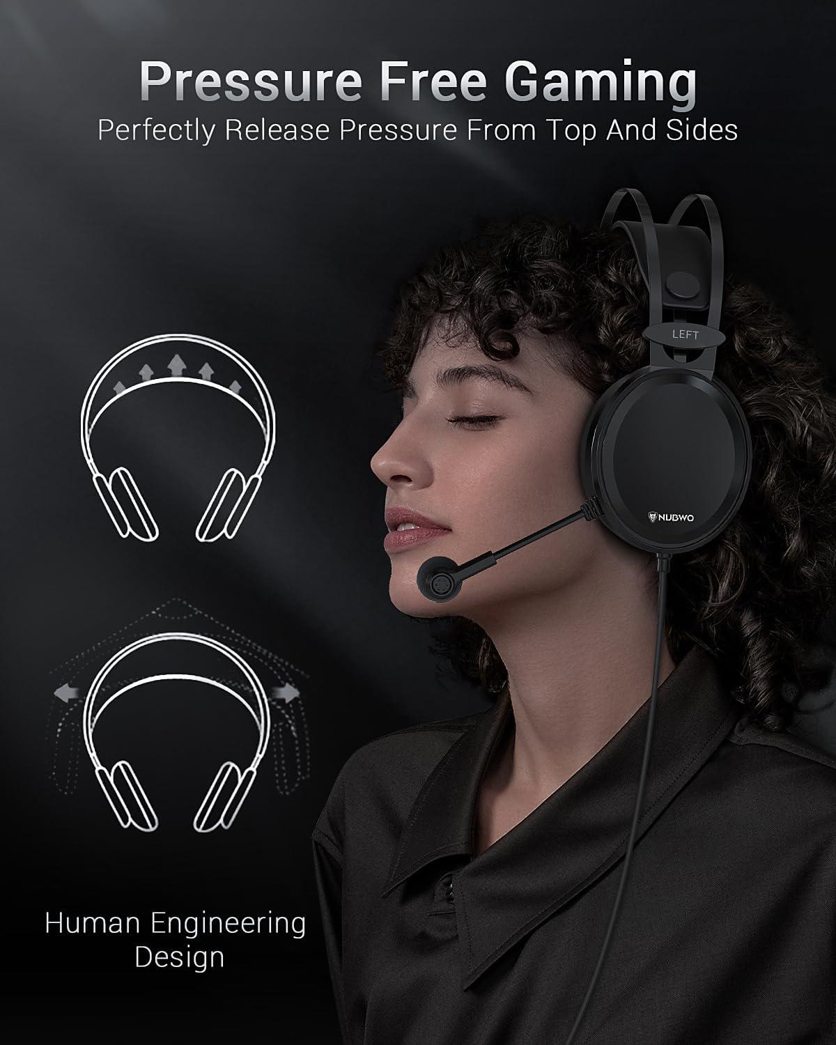 NUBWO Gaming headsets PS4 N7 Stereo Xbox one Headset Wired PC Gaming Headphones with Noise Canceling Mic Over Ear Gaming Headphones for PC MAC PS4 PS5 Switch Xbox one Adapter Not Included 1 Server360